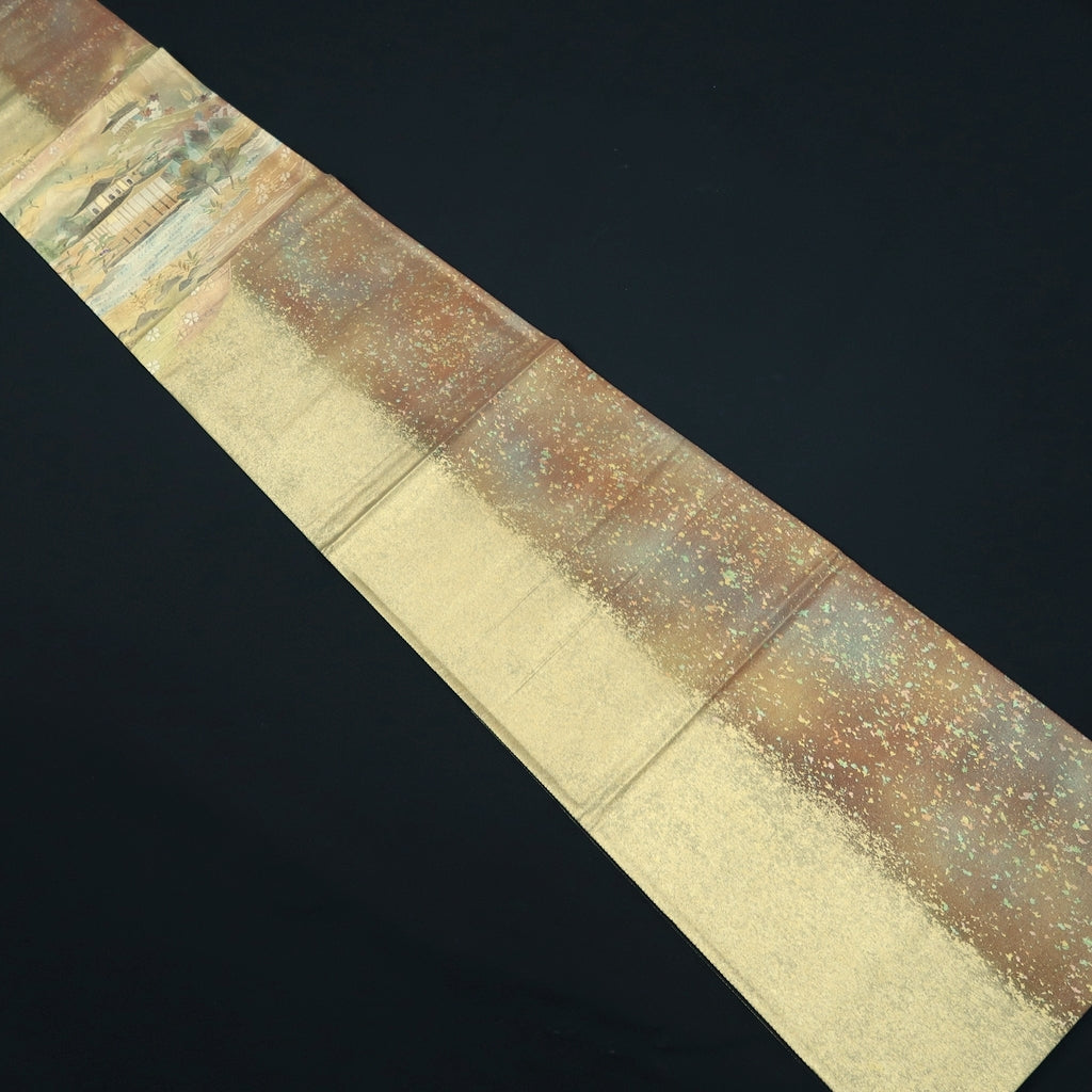 Fukuro Obi Gold Kinkakuji Kyoto Raden Silk BB302V7 – Mikula Kimono