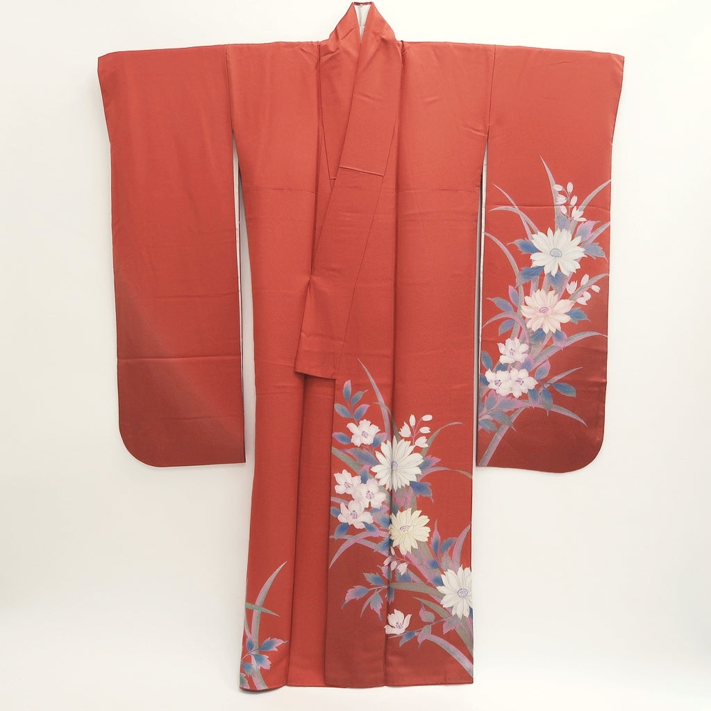 Furisode Light Red Flower Tall Silk #9692J4 – Mikula Kimono