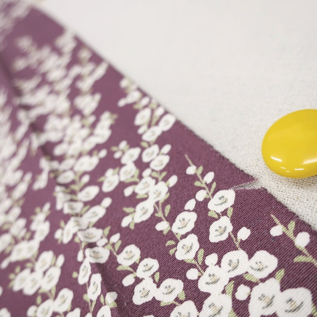 KK1133B3 Silk Kimono Fabric Flower Purple 63.0x13.0in(160x33cm ...