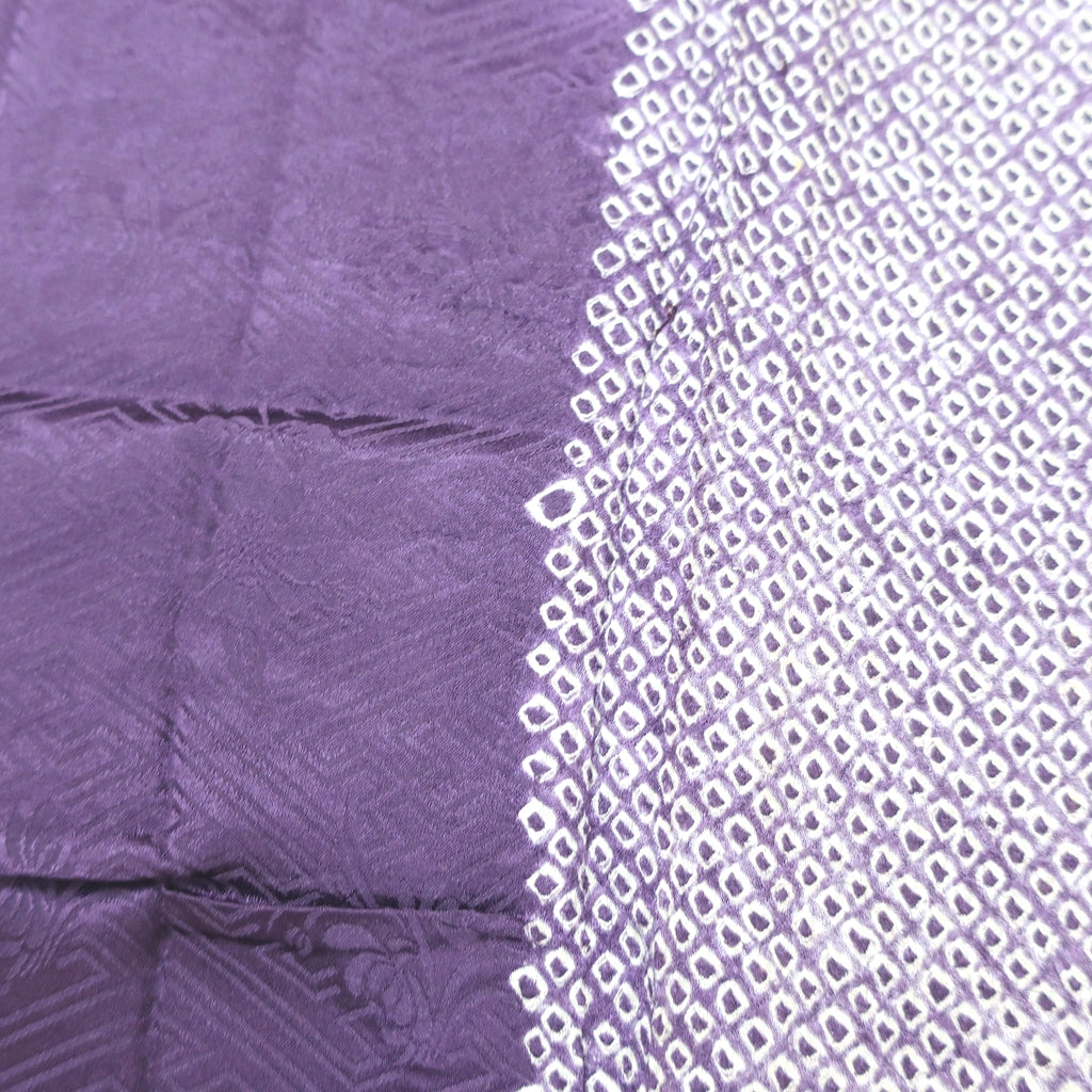 KK1159B4 Silk Kimono Fabric Vintage(1950-1980) Shibori Purple 61.0x12 ...